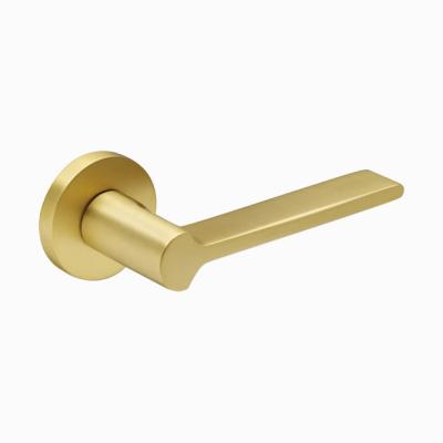China Luxury Outside Bright Solid Modern Gold Door Handles 135mm 63mm for sale
