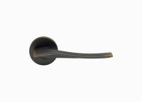 China Bedroom Black Classic Solid Wood Interior Door Lock Set 144mm 64mm for sale