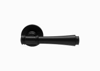 China Interior Euro Black Polished Brass Door Handles 67mm For Wooden Door for sale