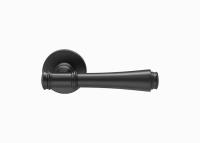 China Interior Euro Black Polished Brass Door Handles 67mm For Wooden Door for sale