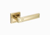 China Chinese Style Gold Luxury Interior Door Handles , Double Wood Door Lever Set for sale