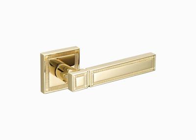 China Chinese Style Gold Luxury Interior Door Handles , Double Wood Door Lever Set for sale