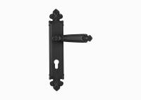 China 135mm 63mm Vintage Solid Brass Bronze Interior Door Handles For Luxury Door for sale