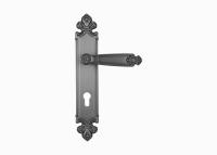 China 135mm 63mm Vintage Solid Brass Bronze Interior Door Handles For Luxury Door for sale