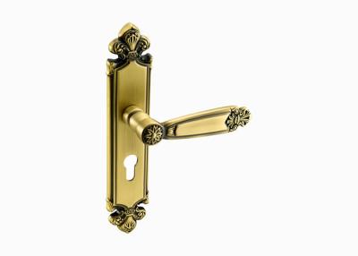 China 135mm 63mm Vintage Solid Brass Bronze Interior Door Handles For Luxury Door for sale