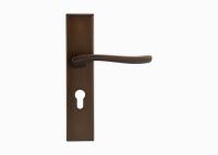 China Security Luxury Solid Brass Gold Interior Door Pull Handle Lock Set 133mm 63mm for sale