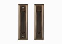China Modern Stripy Brass Sliding Push Pull Door Handles 42mm 160mm for sale