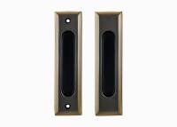 China Modern Stripy Brass Sliding Push Pull Door Handles 42mm 160mm for sale