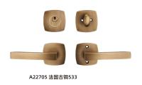 China American Style Bedroom Door Handle Lock , 63.5mm Interior Door Brass Handle Lock for sale