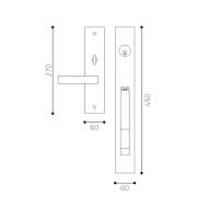 China 450mm 60mm Exterior Door Locks Entry Door Handle Entrance Set Yellow Bronze Surface for sale