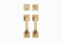 China 175mm Front Entry Door Pull Handle Slim Square Single Cylinder Deadbolt Lock Set for sale