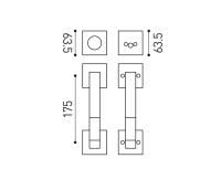 China 175mm Front Entry Door Pull Handle Slim Square Single Cylinder Deadbolt Lock Set for sale