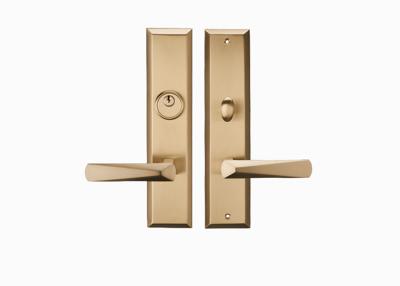 China Easy Installation Brass Single Cylinder Front Door Handleset for sale