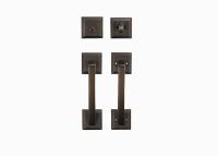 China Amertop brass Front Double Door Handle Lock Set Black Finish in coffee Modern Style for sale
