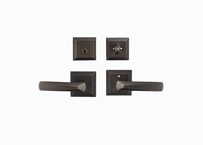 China Amertop brass deadbolt lock with double handle lever Reversible for Left Right Handed Doors in coffee for sale