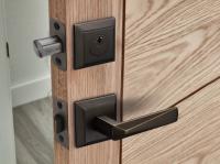 China Amertop brass deadbolt lock with double handle lever Reversible for Left Right Handed Doors in coffee for sale