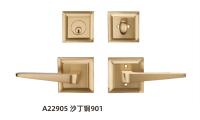 China Amertop Entry Lever Door Handle and Key Square Locking Lever Handle Set Front Door or Office for sale
