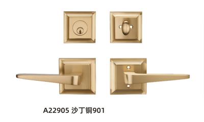 China Amertop Entry Lever Door Handle and Key Square Locking Lever Handle Set Front Door or Office for sale