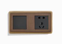China Universal Socket Power Outlet , 172mm 90mm Double Electrical Panel Key Switch Socket for sale