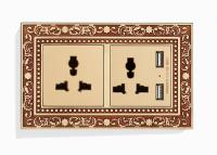China 220V Vintage Brass Light Switch , 86 Gold metal Solid Brass Switch Plates for sale