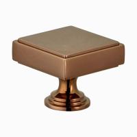 China Gold Brass Square Knobs Cabinet Door Handle Dresser Knobs Drawer Pulls for sale
