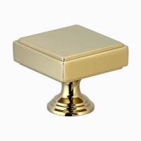 China Gold Brass Square Knobs Cabinet Door Handle Dresser Knobs Drawer Pulls for sale