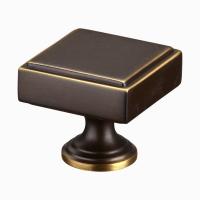 China Gold Brass Square Knobs Cabinet Door Handle Dresser Knobs Drawer Pulls for sale