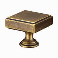 China Gold Brass Square Knobs Cabinet Door Handle Dresser Knobs Drawer Pulls for sale