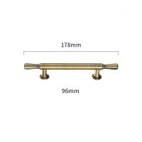 China 82*34mm Simplicity Gold Brass Knobs Kitchen Cabinets Drawer Pulls Handles for sale