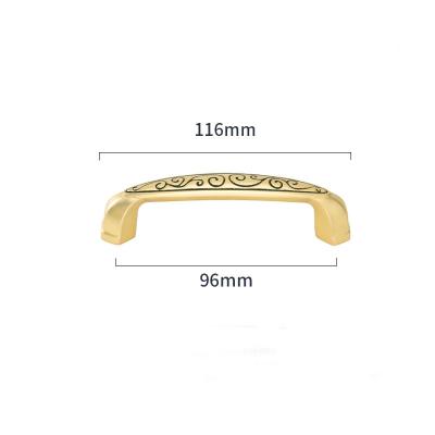 China Classic Gold Brass Cabinet Pull Handles Kitchen Knob Drawer for sale