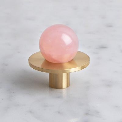 China 32*32mm Round Brass Cabinet Pull Handles Solid Brass Exterior Door Knobs for sale