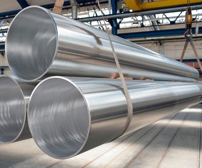 China Hair Line Surface 5056 Aluminium Round Pipe 0.5-200mm Thickness for sale