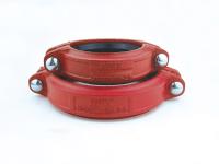 China Ductile Iron Pipe Clamp with EPDM Gasket and Red Epoxy Paint Coating for Up to 1.6 MPa Pressure for sale