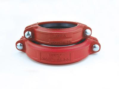 China Ductile Iron Pipe Clamp with EPDM Gasket and Red Epoxy Paint Coating for Up to 1.6 MPa Pressure for sale