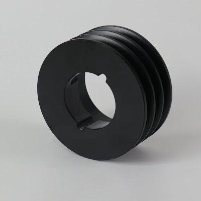 China HT200 material grade sand-cast pulley with black oxide surface treatment for small motors and fans for sale