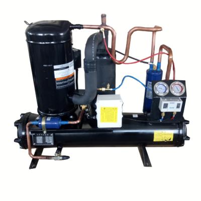 China 380V 3PH 50HZ Water Cooled Condensing Unit with 1 Year Warranty and 2Hp 3Hp 4Hp Copeland Compressor for sale