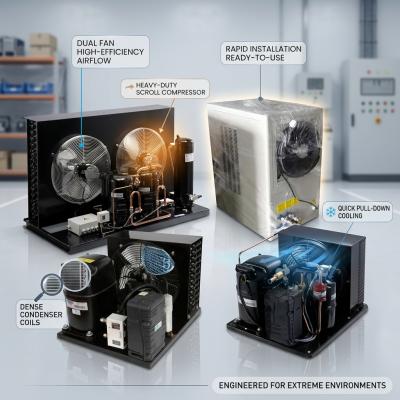 China 220V 60Hz Small Condensing Unit 3HP Hermetic Reciprocating R404A North America Latin America Cold Room Freezer for sale