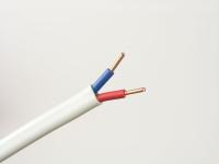 China White Cca Pvc 2 Core Copper Cable / Flat Copper Wire Insulated  2*2.5+Emm For Speaker for sale