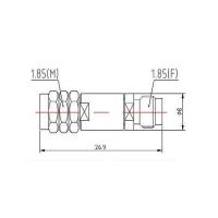 China 2 W Coaxial Fixed Attenuators DC-67 GHz Connector 1.85 mm for sale