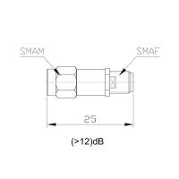China 2 W Coaxial Fixed Attenuators DC-18 GHz Connector SMA for sale