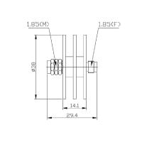 China 5 W Coaxial Fixed Attenuators DC-67 GHz Connector 1.85 for sale