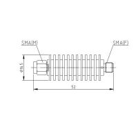 China Black 20 W SMA Attenuators DC - 26.5 GHz Connector 20 W Aluminum Shell for sale