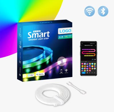 China WiFi BLE Smart Neon Flex LED Strip Light 1M Extendable IP20 24V for sale