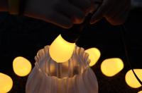 China Luminous Bulb String Lights Music Remote Control Programmable RGB LED Christmas Lights for sale