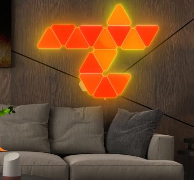 China TUYA WiFi RGB Triangle LED Panel Light 24W AC100-240V Music Control Smart Lamp for sale