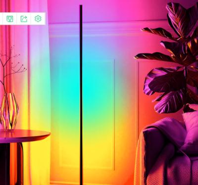 China Remote Control Smart LED Floor Lamp Rgb Changing Color Led Corner Light for sale