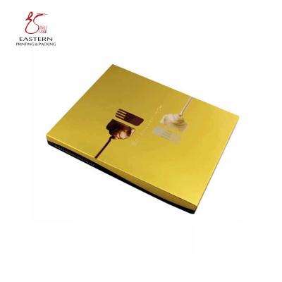 China 350gsm Gold Cardboard Chocolate Boxes 12 Pack with Inserts and Lid 25x25cm for sale