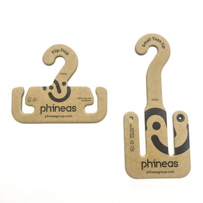 China Eco-Friendly Cardboard Flip-Flop Display Hangers 3mm Thick Bulk Order FSC Certified for sale