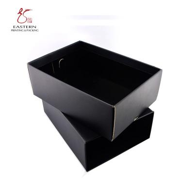 China Custom Logo Black Drawer Corrugated Shoe Box - Foldable Slider Design for sale