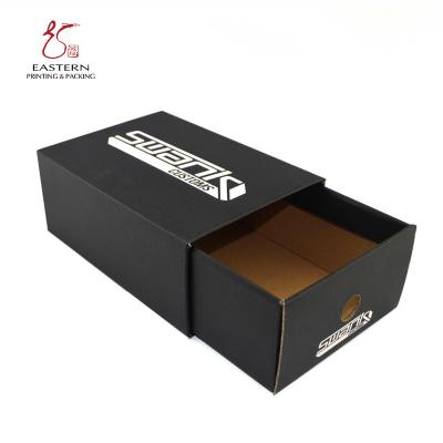 China Black Corrugated Shoe Box With Drawer Eco-Friendly Customized Packaging Boxes for sale